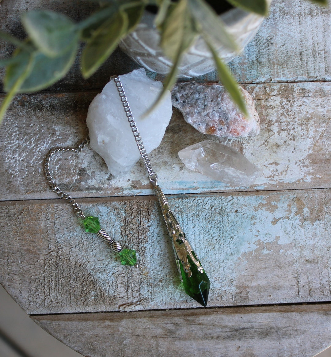 Pendulum Pretty Green Crystal and Glass Pendulum - Etsy