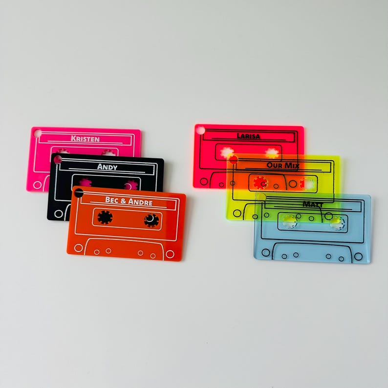 Acrylic Cassette Tape | Custom 80s Theme Decor | Party Favor - Etsy