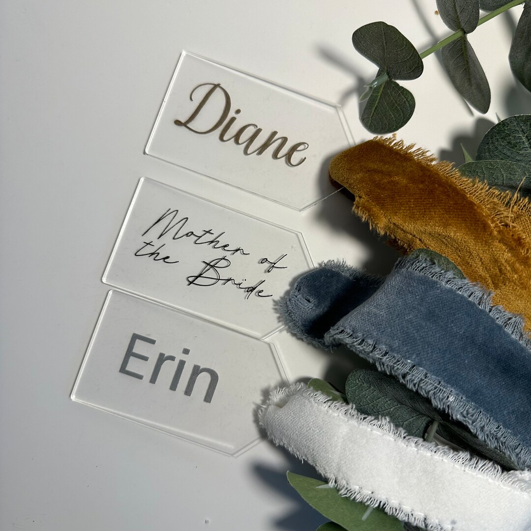 Clear Acrylic Gift Tags | Custom Name Tag | Personalized Wedding Favor ...