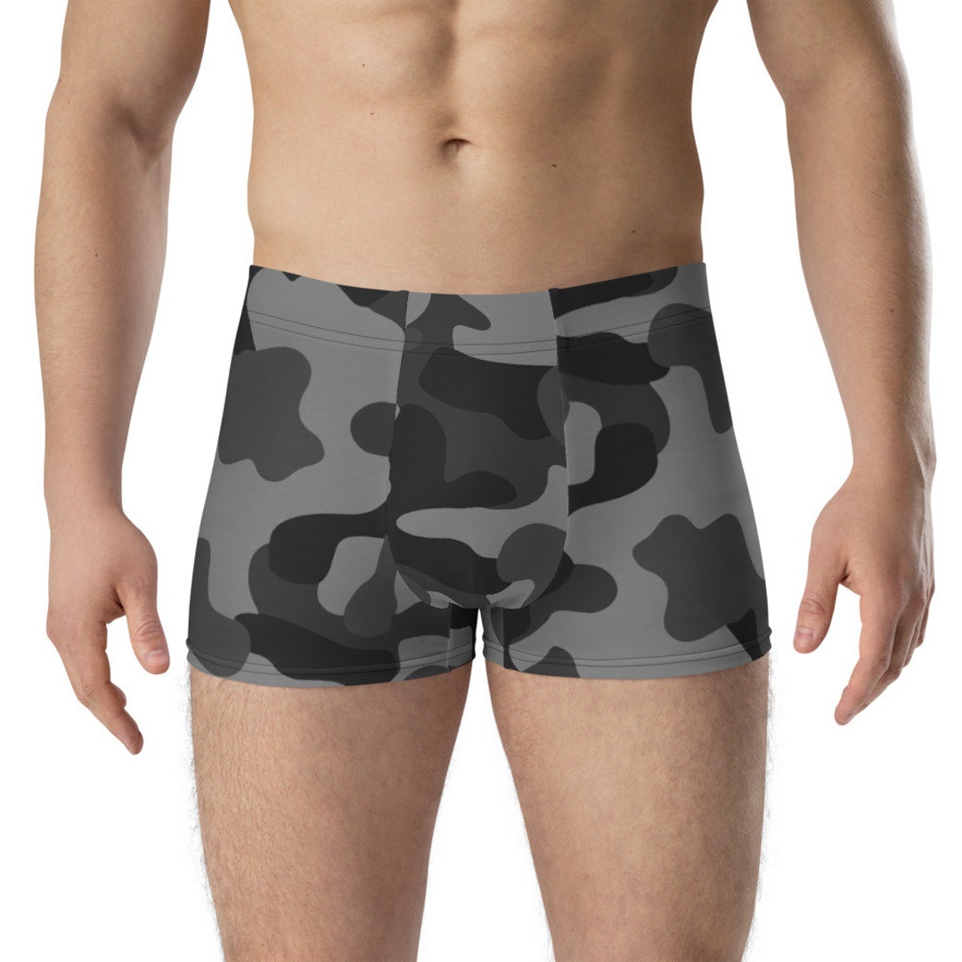 Camo Boxer Briefs, Hottest Camo Colors, Black and Grey Camo, Mens ...