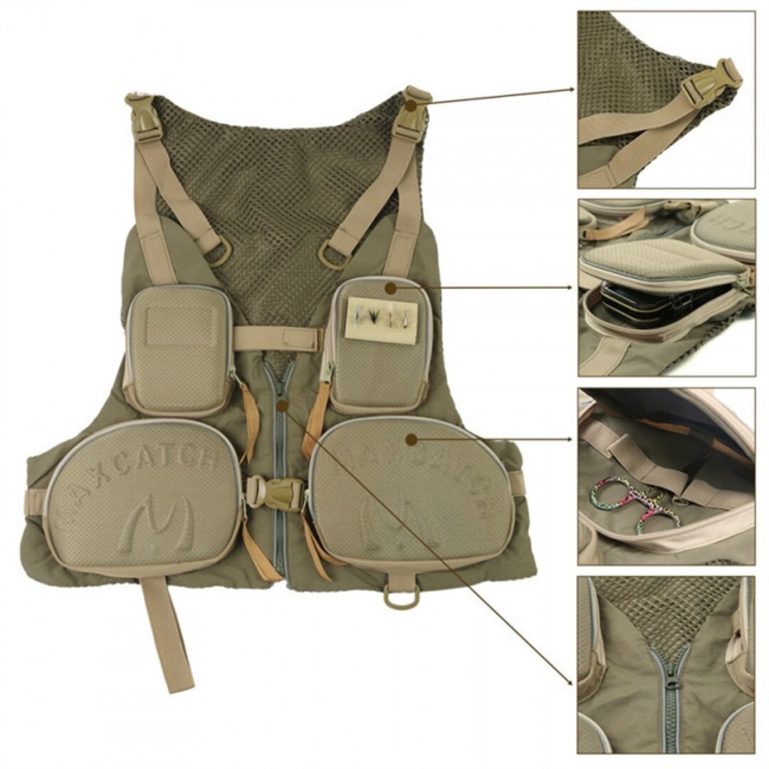 Deluxe Fly Fishing Vest, Fly Fishing Gear, Fishing Gear, Fly Fishing ...
