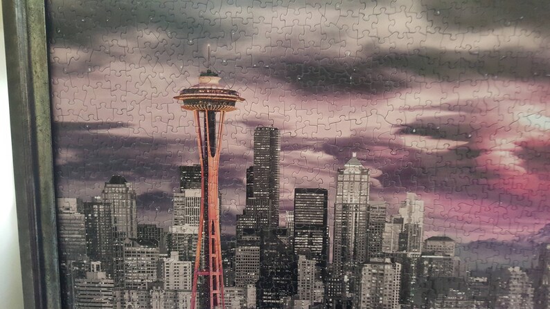 Seattle City Skyline 1000pc Puzzle Wall Art, Professionally Custom ...