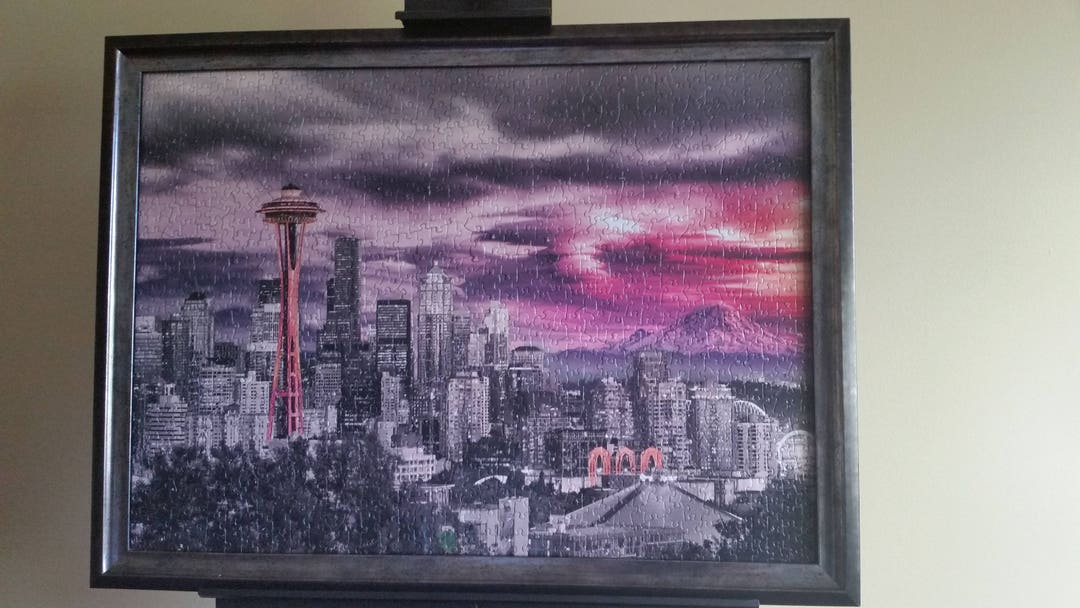 Seattle City Skyline 1000pc Puzzle Wall Art, Professionally Custom ...