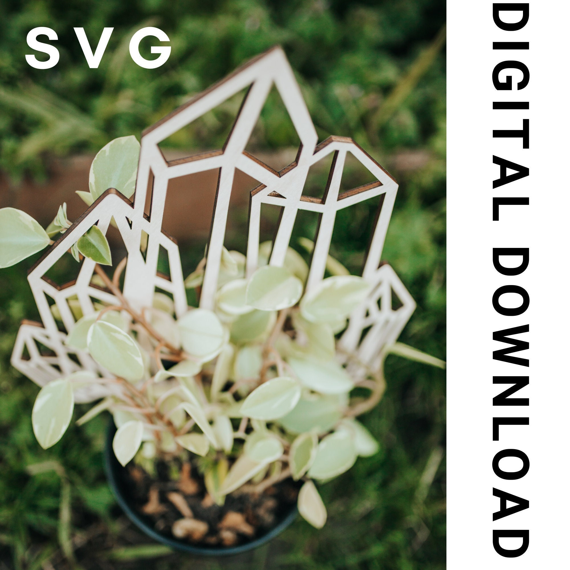Crystal Plant Trellis SVG, Glowforge Laser File, Trellis File, Digital ...