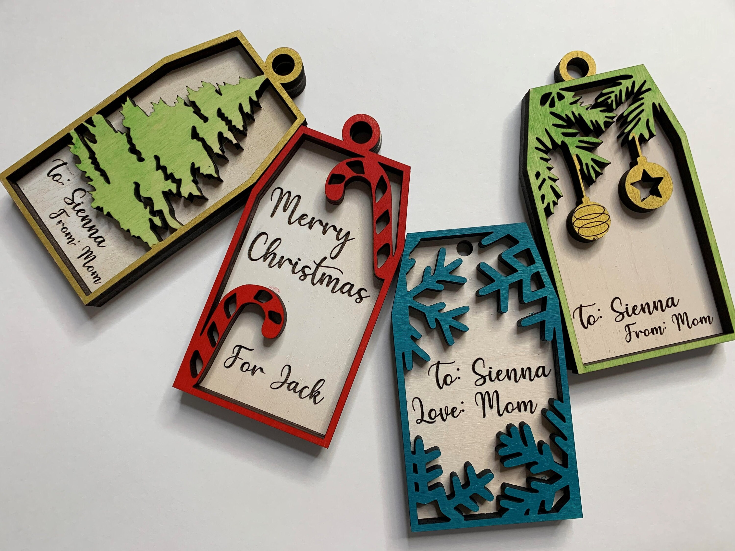 Christmas Gift Tag Svg, File for Glowforge, Laser Cutting SVG, Stocking ...