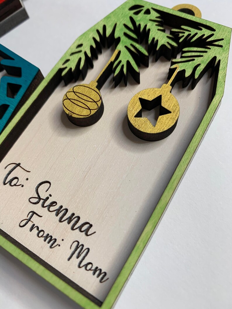 Christmas Gift Tag Svg File for Glowforge Laser Cutting SVG - Etsy