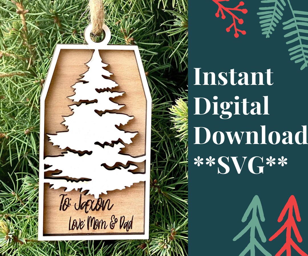 Christmas Gift Tag Svg, File for Glowforge, Laser Cutting SVG, Stocking ...