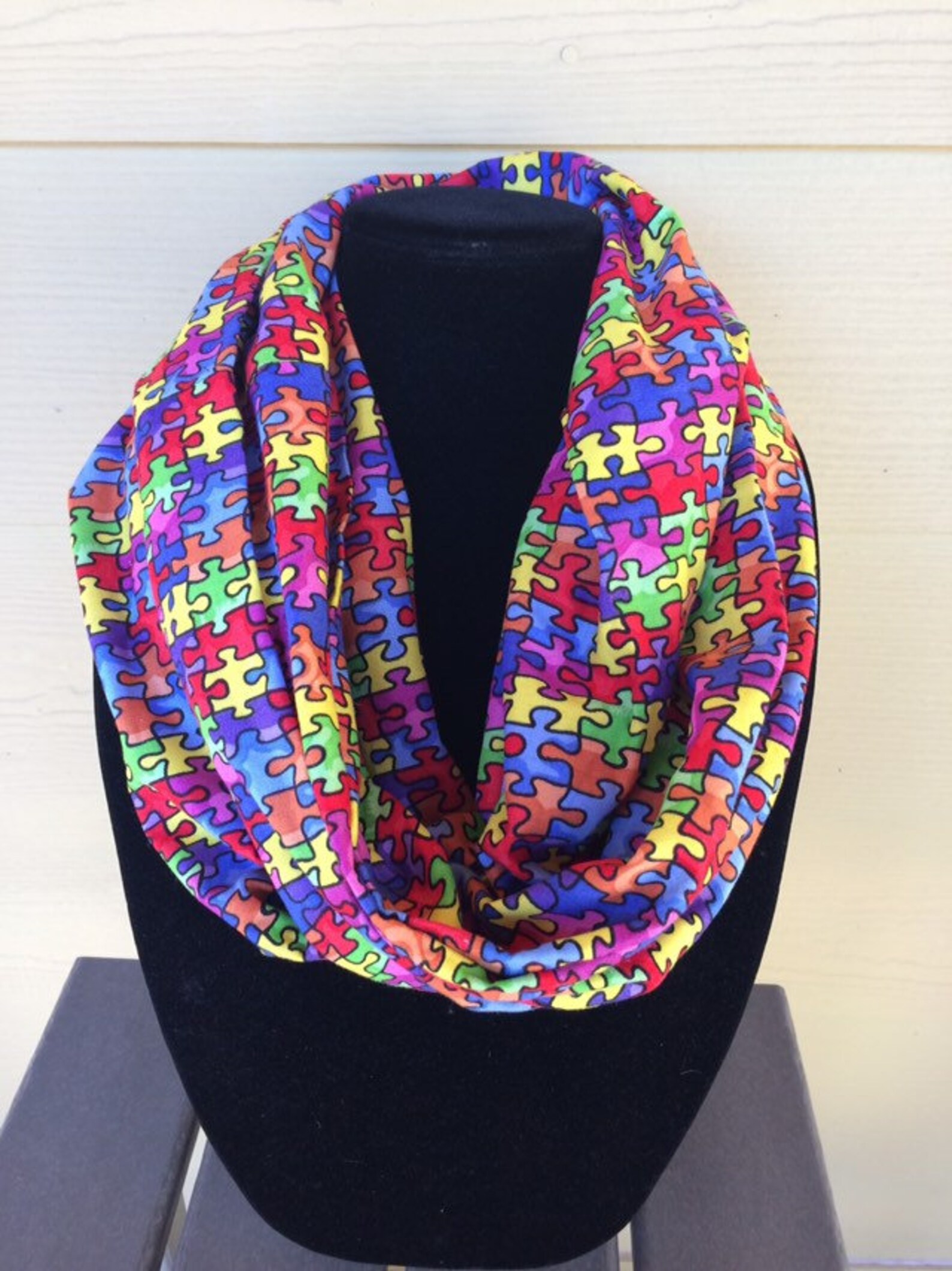 Autism Awareness Infinity Scarf Autism Awareness Scarf - Etsy