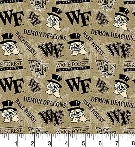 Wake Forest Fabric Wake Forest Fabric by the Yard Wake | Etsy