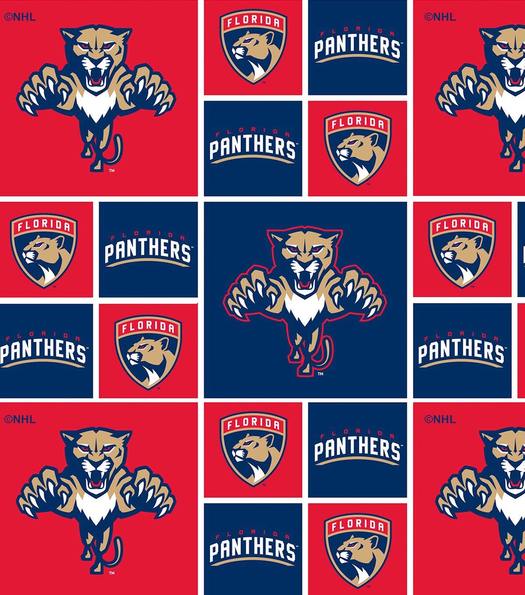 Florida Panthers Fabric, Florida Panthers Fabric by the Yard, NHL ...
