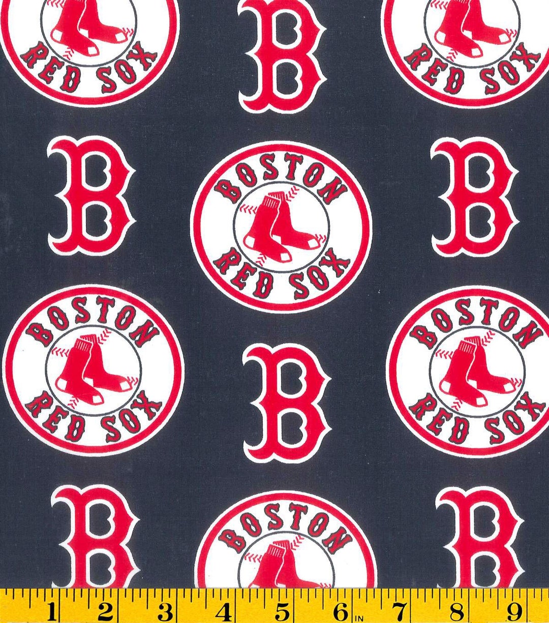 Boston Red Sox Fabric, Boston Red Sox Fabric by the Yard, MLB Material ...