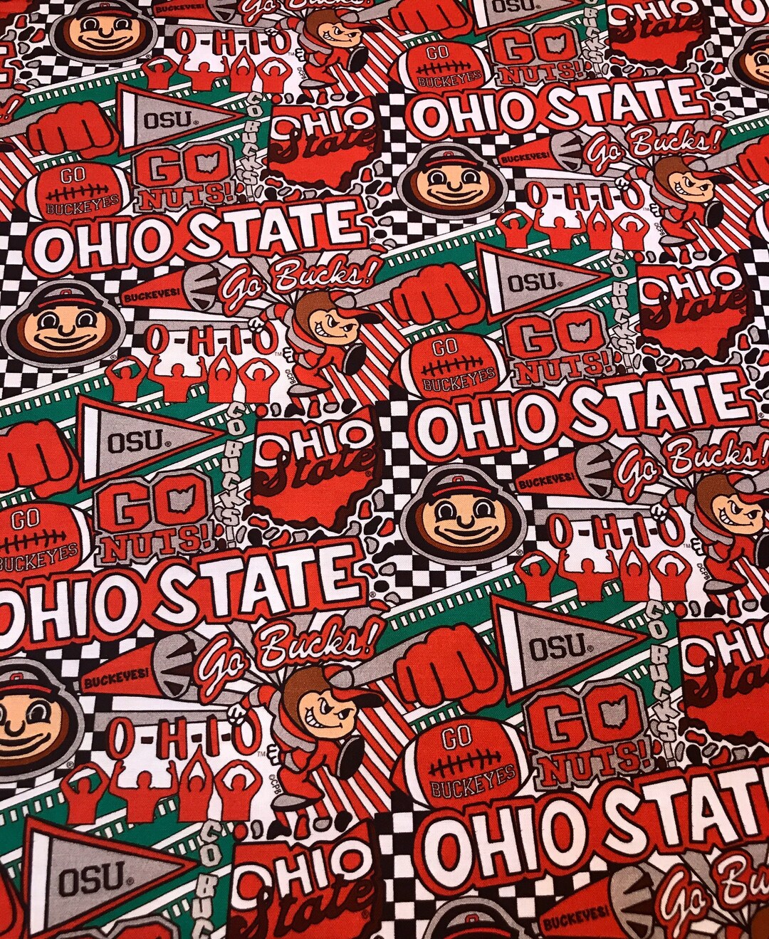 Ohio State Fabric, Ohio State Fabric by the Yard, OSU Cotton Fabric ...
