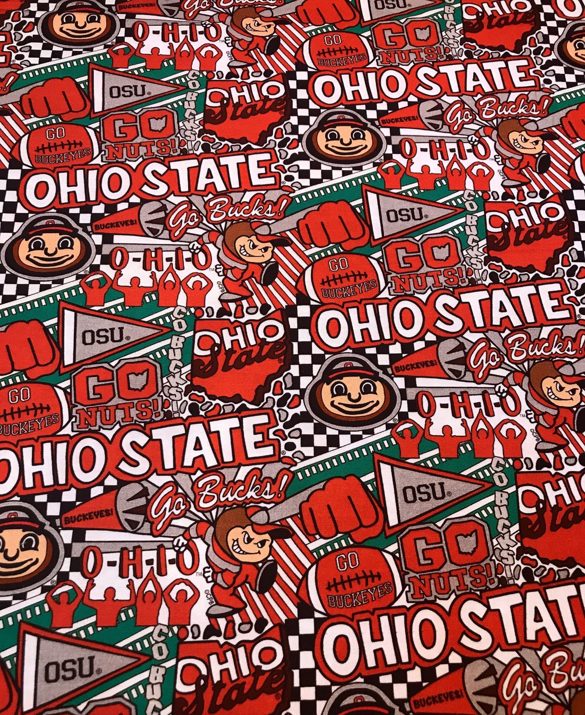 Ohio State fabric Ohio State fabric by the yard OSU cotton | Etsy
