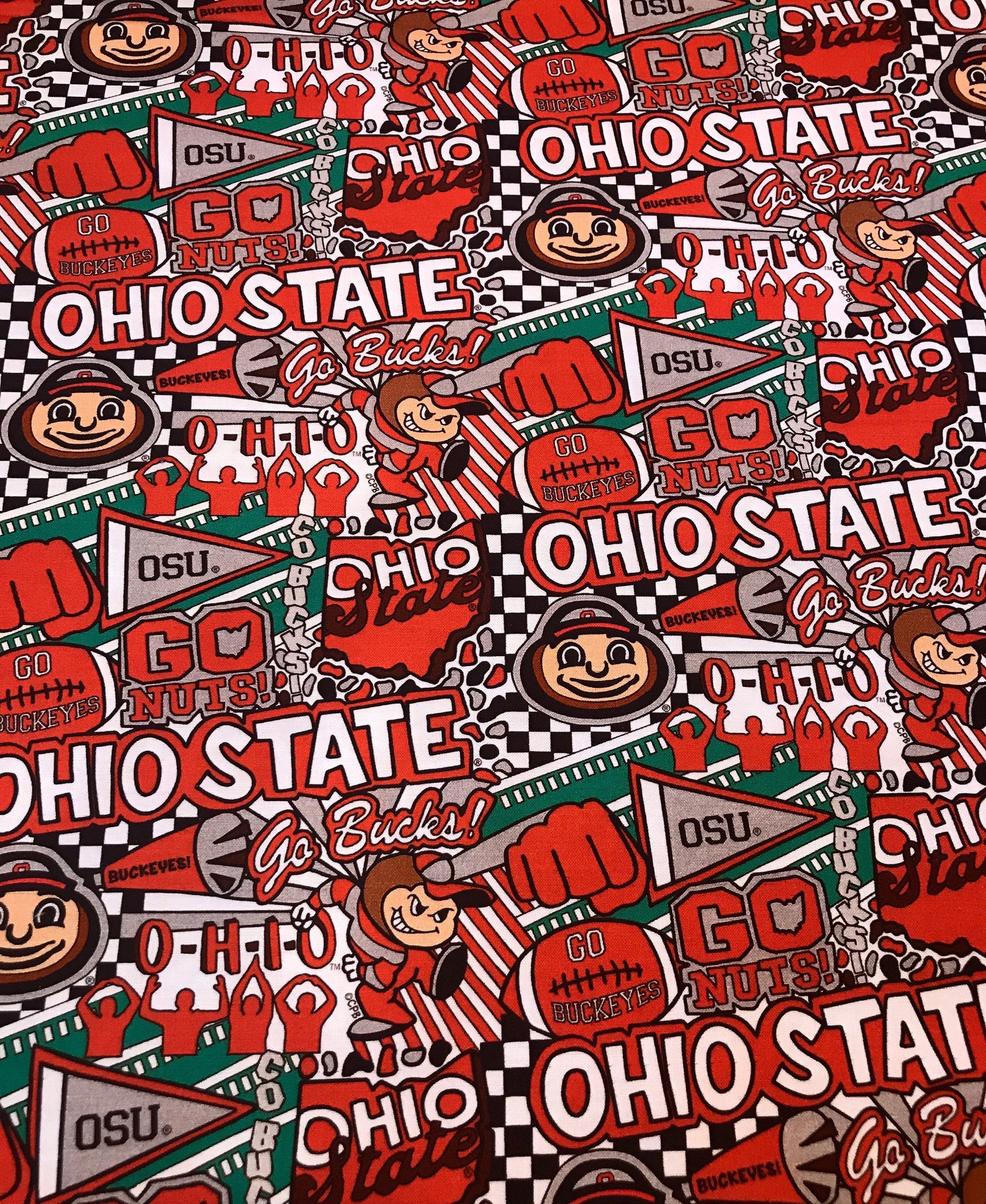 Ohio State fabric Ohio State fabric by the yard OSU cotton | Etsy