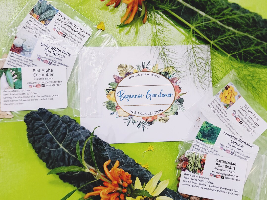Beginner Gardener Heirloom Seed Collection Gift Set (6 Varieties for ...
