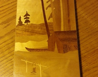 Wood inlay picture | Etsy