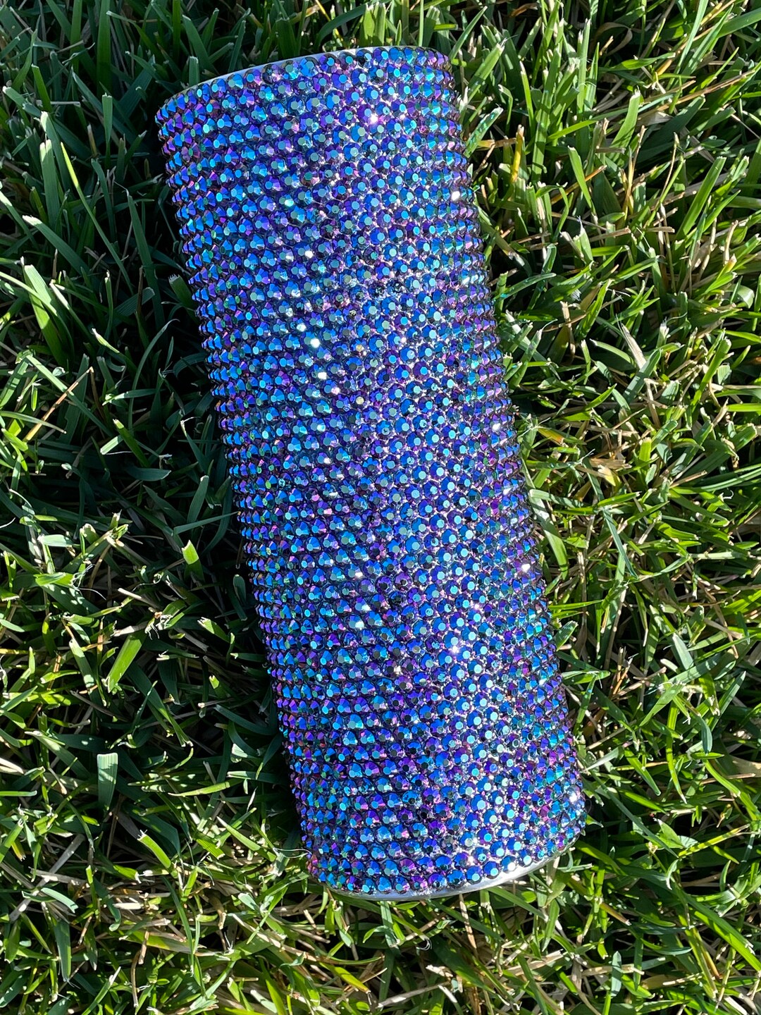 Blue and Purple Rhinestone Tumbler | Bedazzled Tumbler | Rhinestone ...