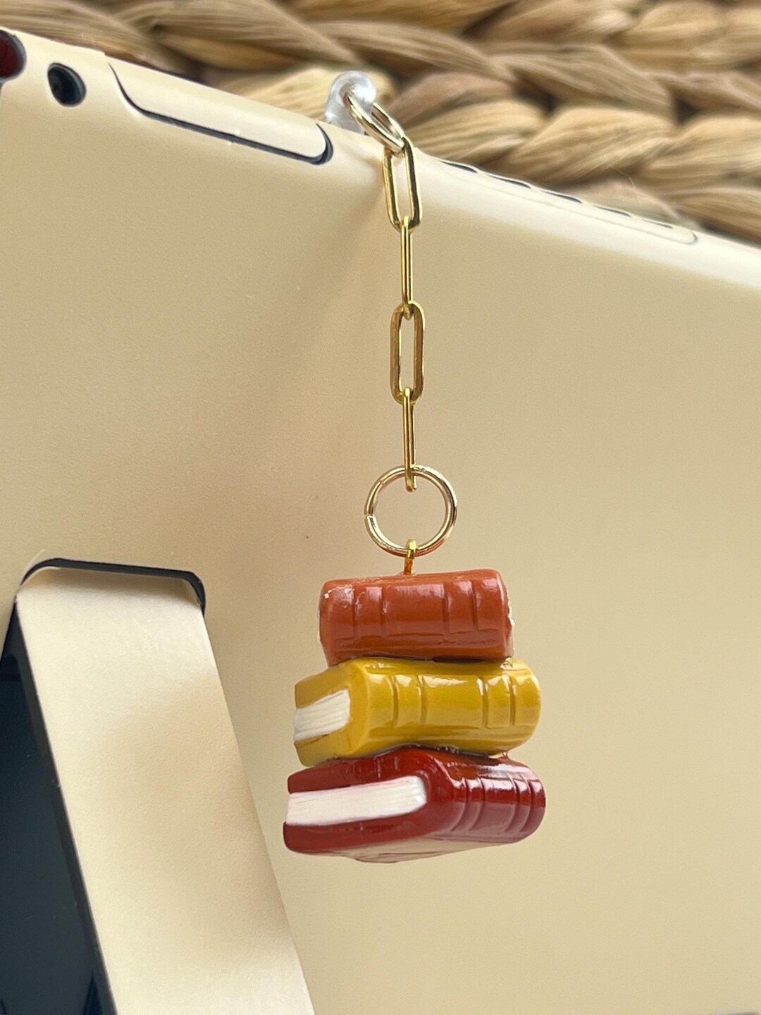 Nintendo Switch Charm – Stack of Books in Fall Colors – Handmade ...
