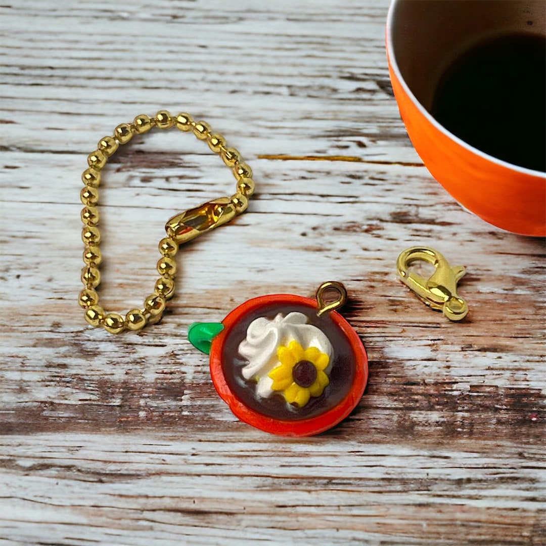 Pumpkin Coffee | Keychain | Stitch Marker | Tumbler Charm | Paperclip ...