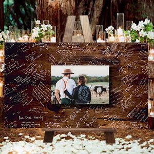 WOOD Guest Board Wedding Decor Wood Photo Guest Book Sign - Etsy
