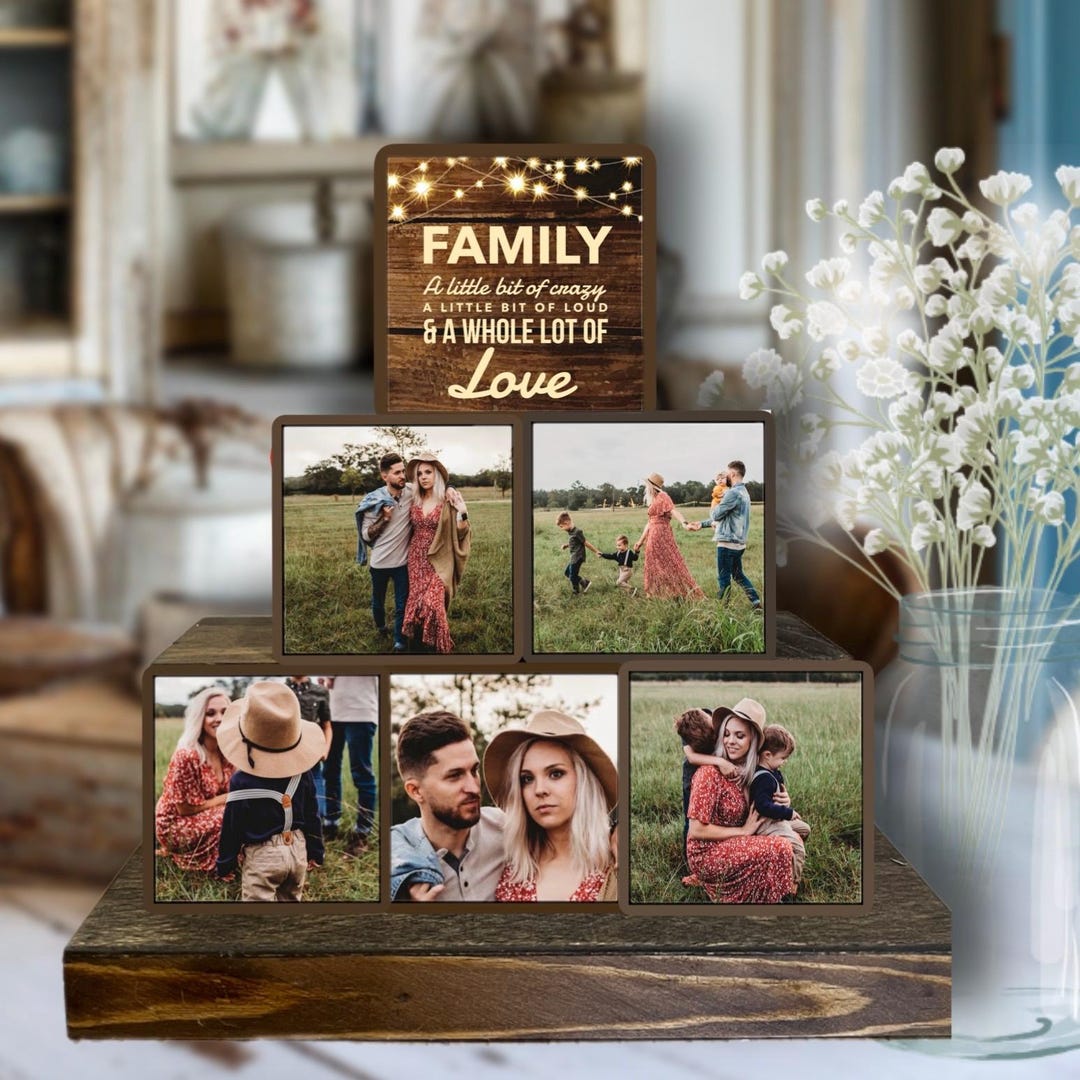 Personalized Photo Blocks Set – Custom Wooden Anniversary Gift - Etsy