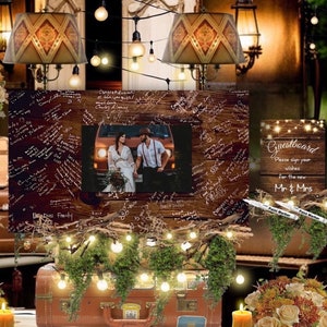WOOD Guest Board Wedding Decor Wood Photo Guest Book Sign Alternative ...