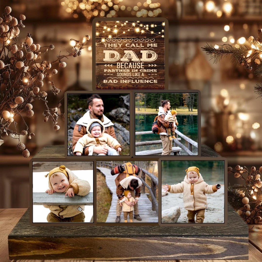 Dad Photo Collage, Fathers Day Gift, Canva Photo Collage, Personalized ...