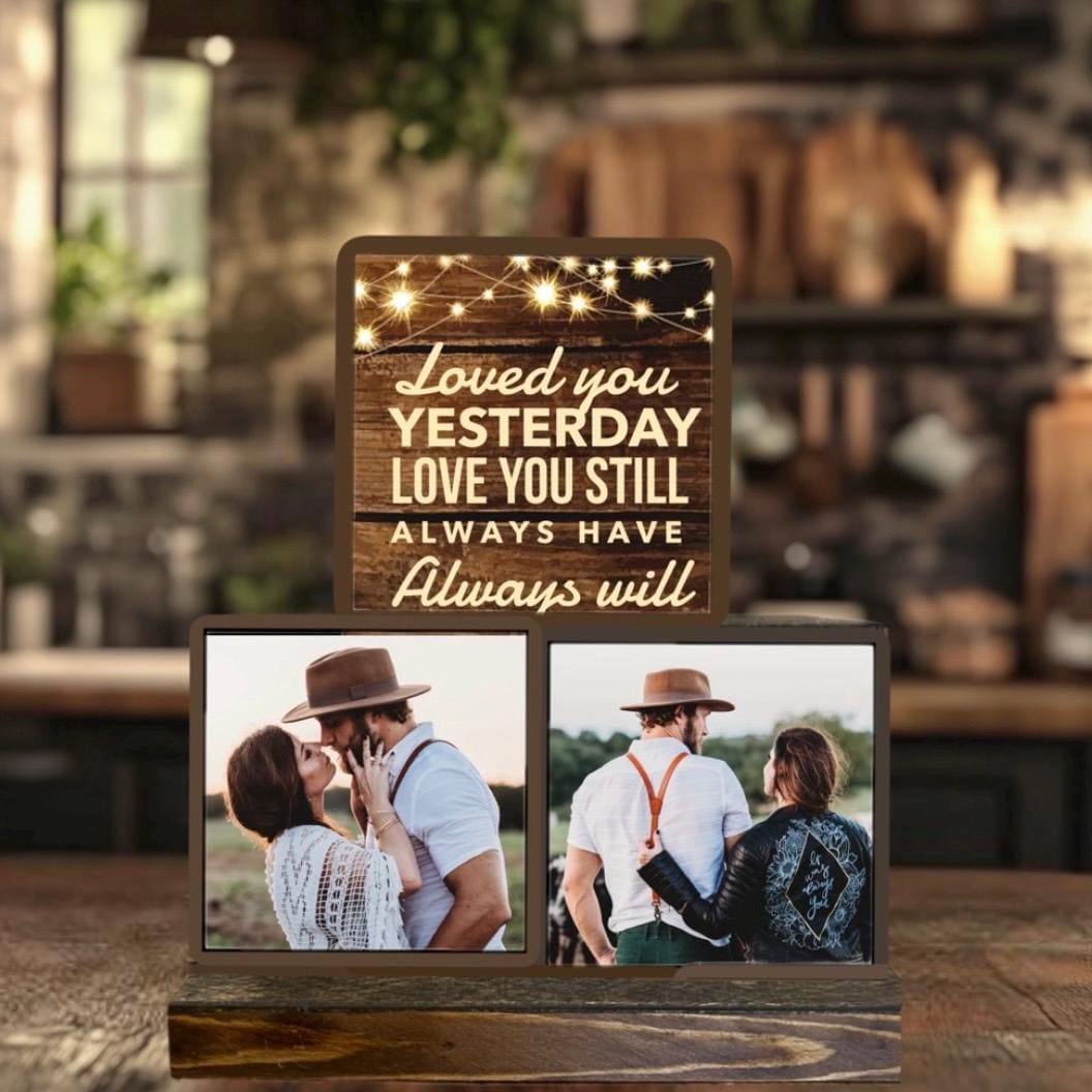 Personalized Photo Blocks Set – Custom Wooden Anniversary Gift - Etsy