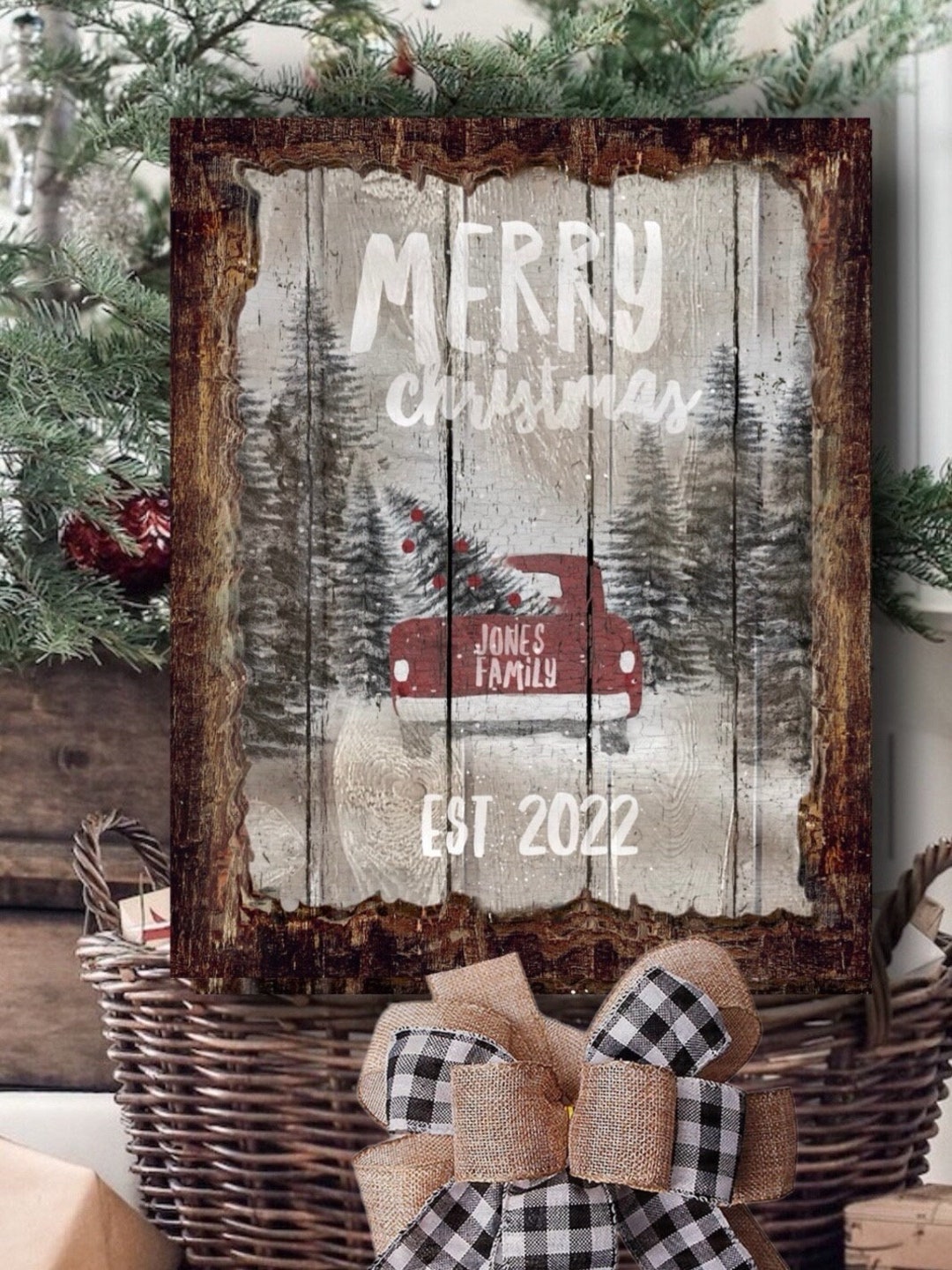 Personalized Wood Christmas Sign Personalised Name Sign Wooden ...