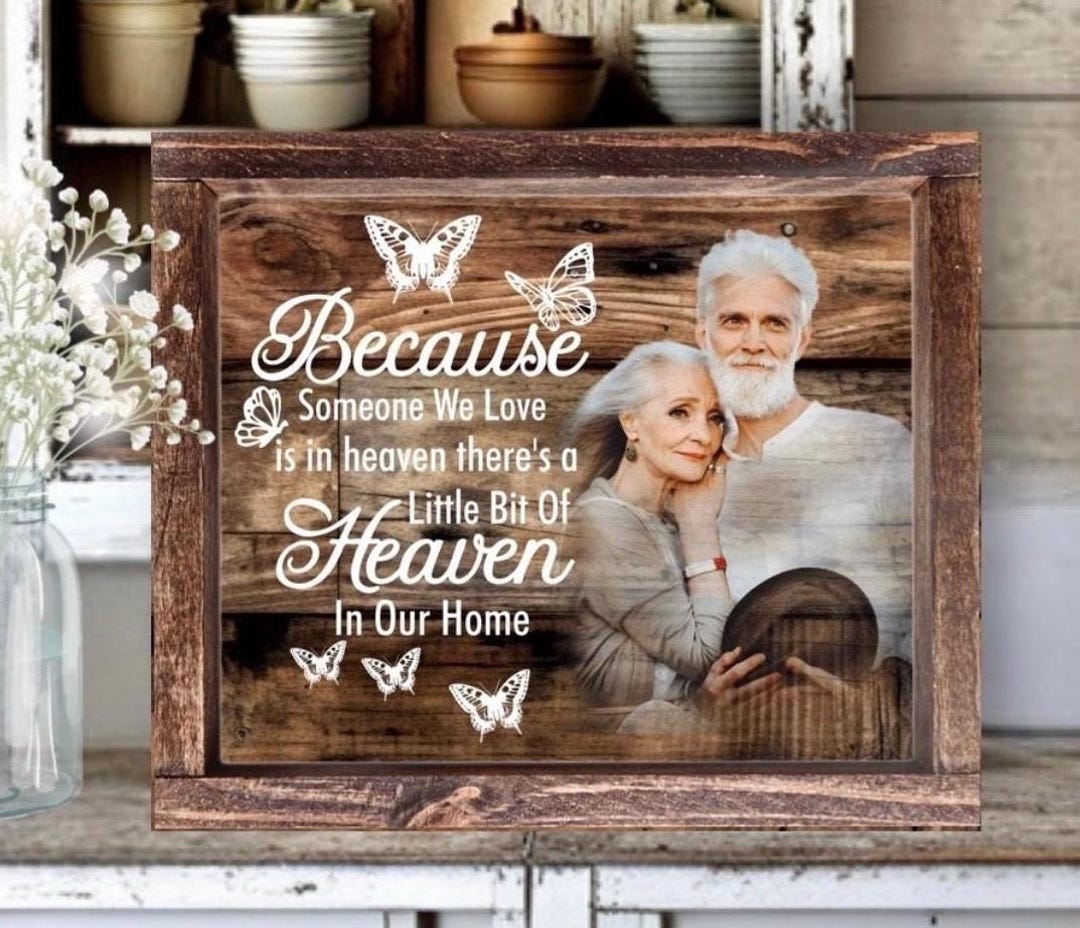 Memorial Photo Gift Picture Frame Sympathy Gift Loss of Husband Wife ...