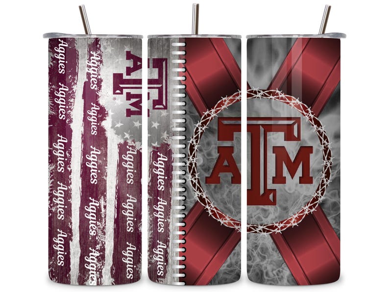 Texas Aggies Tumbler PNG: Barbwire ATM Flag (digital Download) - Etsy