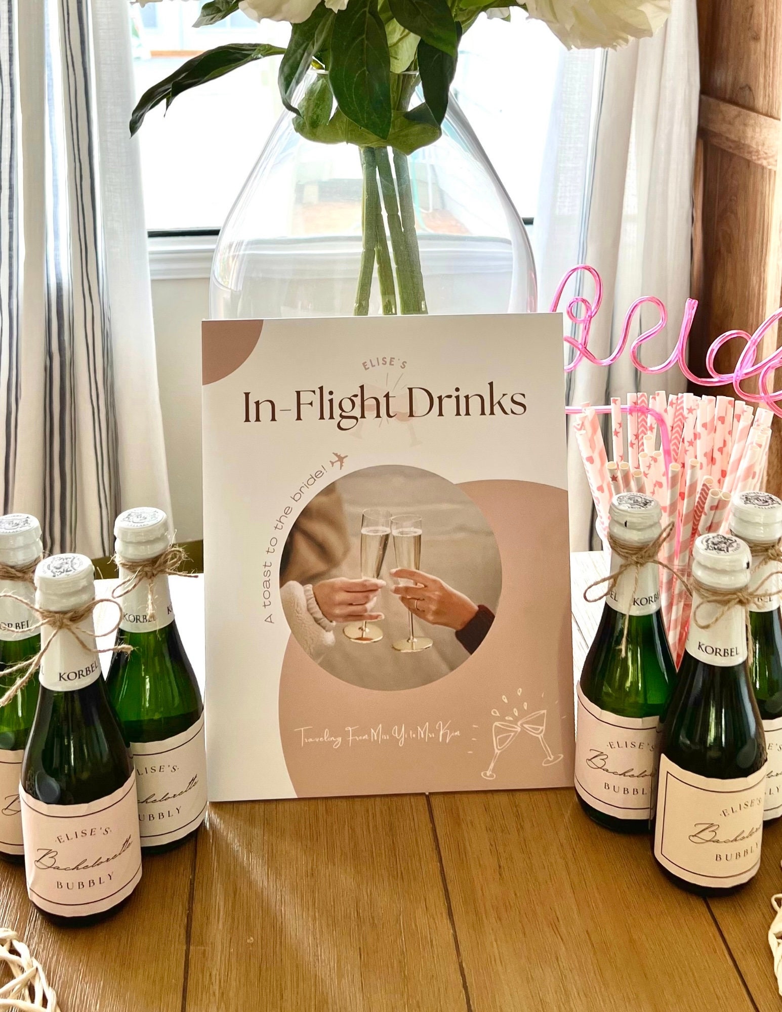 In-flight Drinks Bridal Print Sign Traveling From Miss to Mrs INSTANT ...