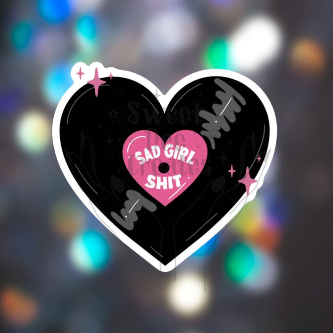 Sad Girl Record Vinyl Sticker - Etsy