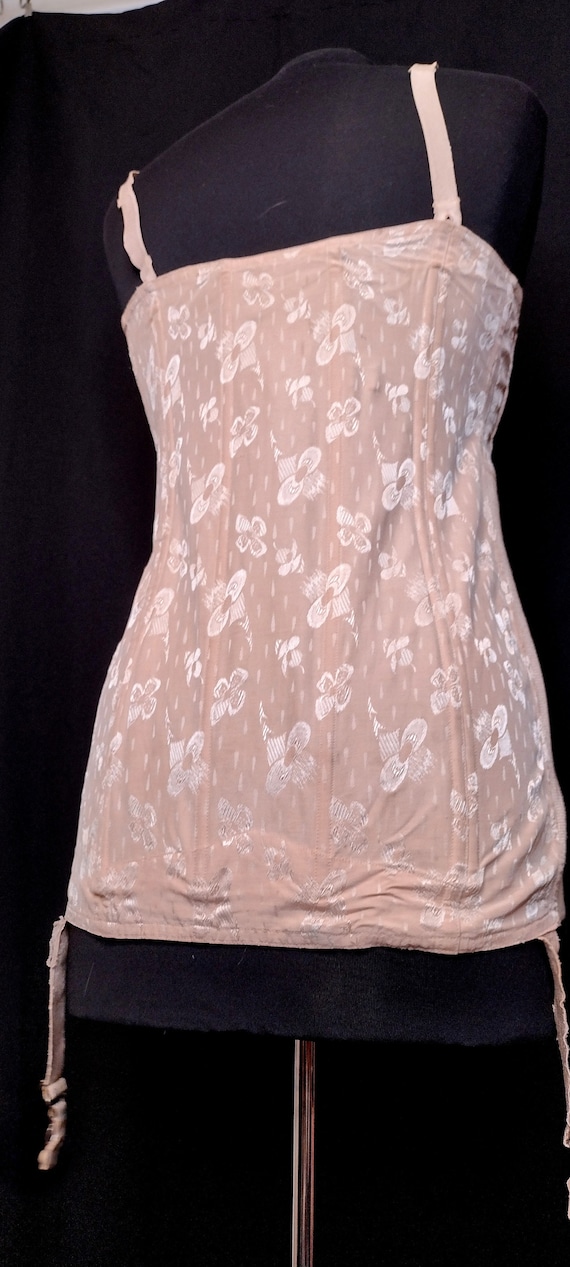 1920's 30s Full Girdle with Boning & Garters / Size 3… - Gem