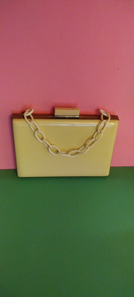 1940's Art Deco Ivory / Pale Yellow Bakelite Evening … - Gem