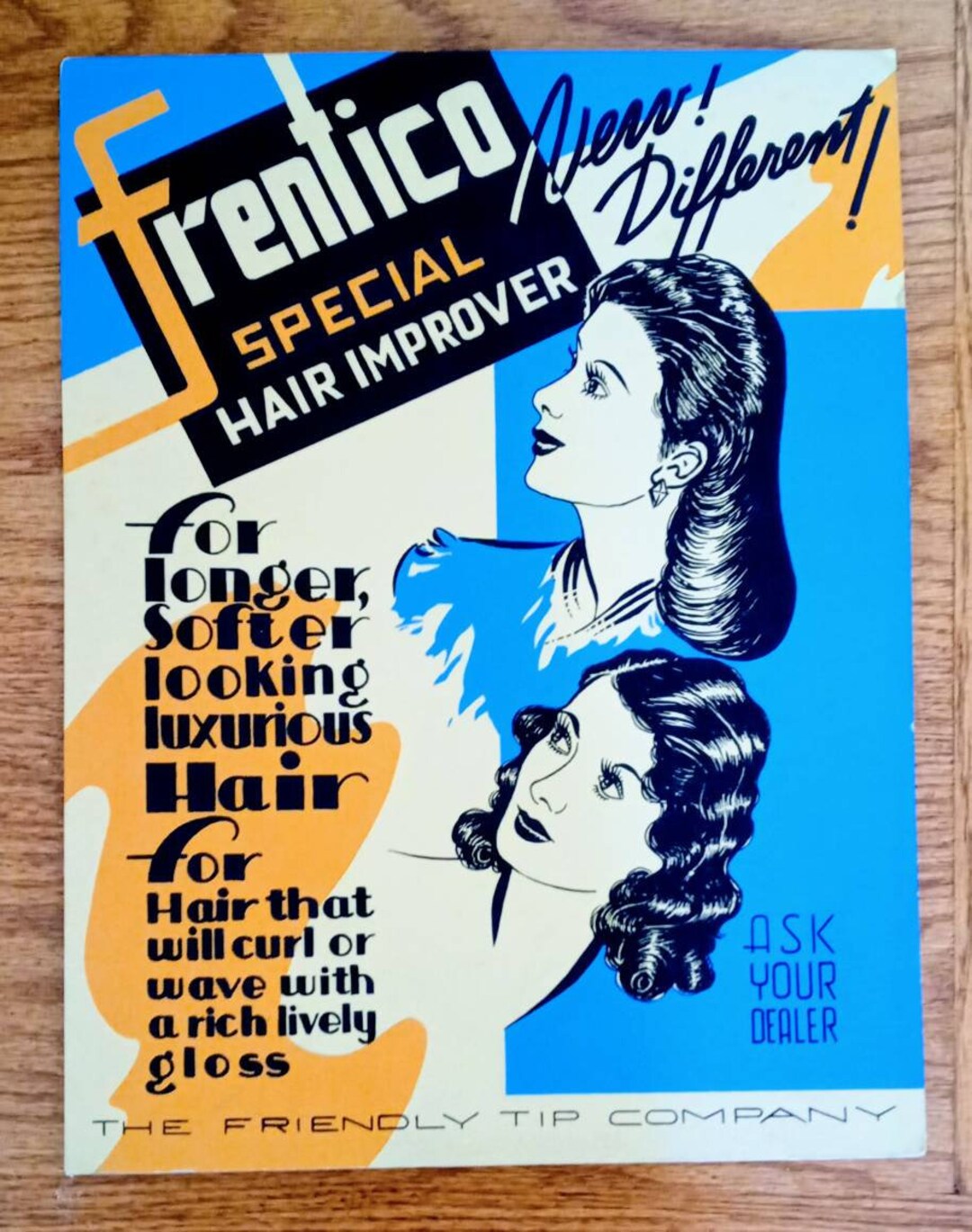 1940s Frentico Hair Improver Sign, Art Deco Beauty Parlor Decor - Etsy