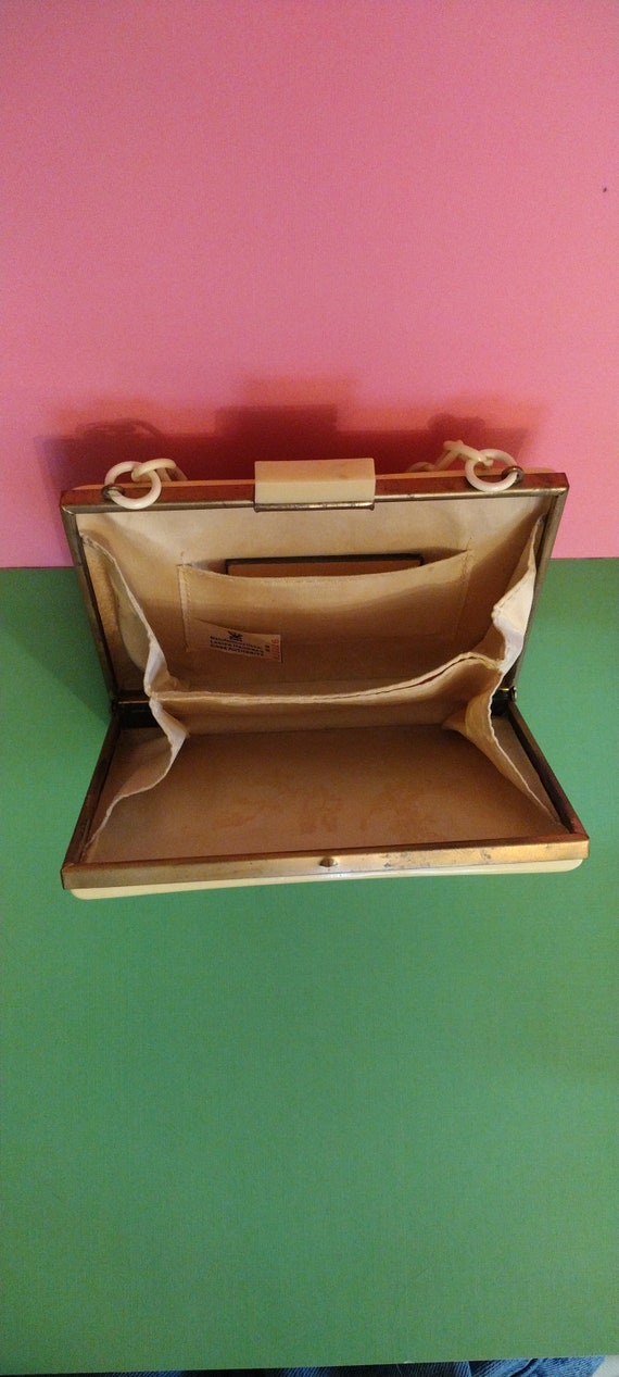 1940's Art Deco Ivory / Pale Yellow Bakelite Evening … - Gem