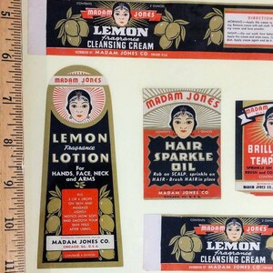 1930s 40s SET of 10 Valmor Product Labels / Art Deco / Madam Jones ...