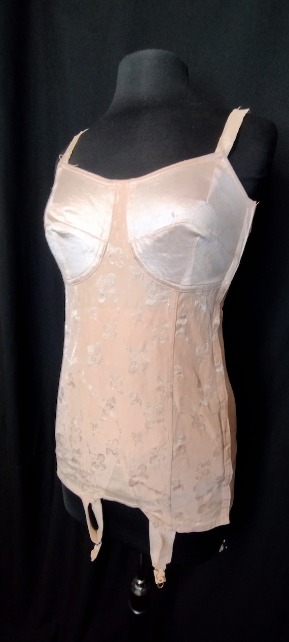1920's 30s Full Girdle with Boning & Garters / Size 3… - Gem