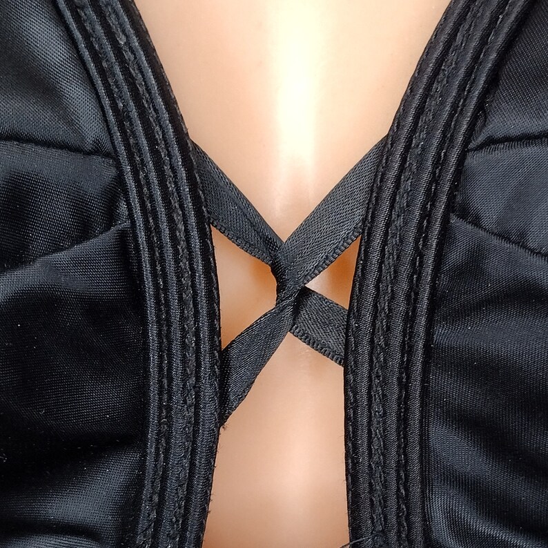 1950's 40s Black Satin Overwire Pointy Plunge Bra / Pinup Pin up / 1940 ...