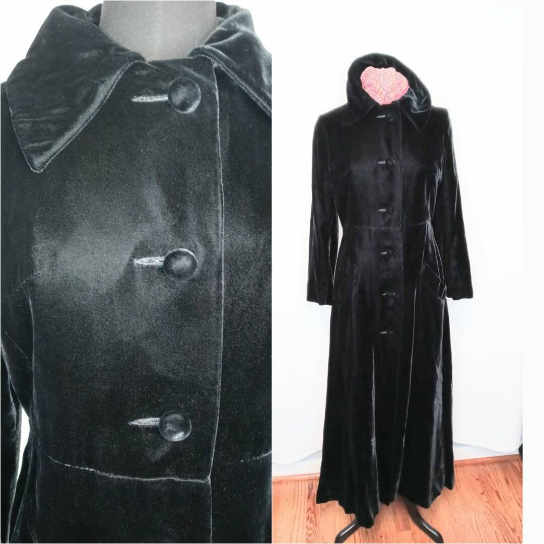 1930's / 1940's Black Velvet Opera Coat / Dress Coat / - Etsy