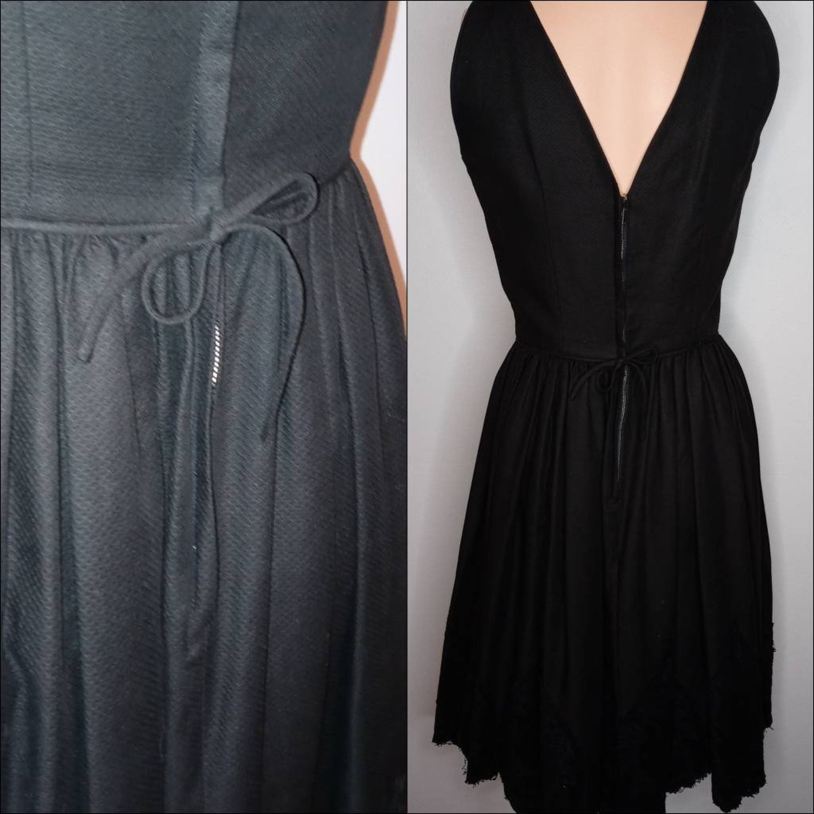 1950's JONATHAN LOGAN Black Twill /fit and Flare Dress / - Etsy