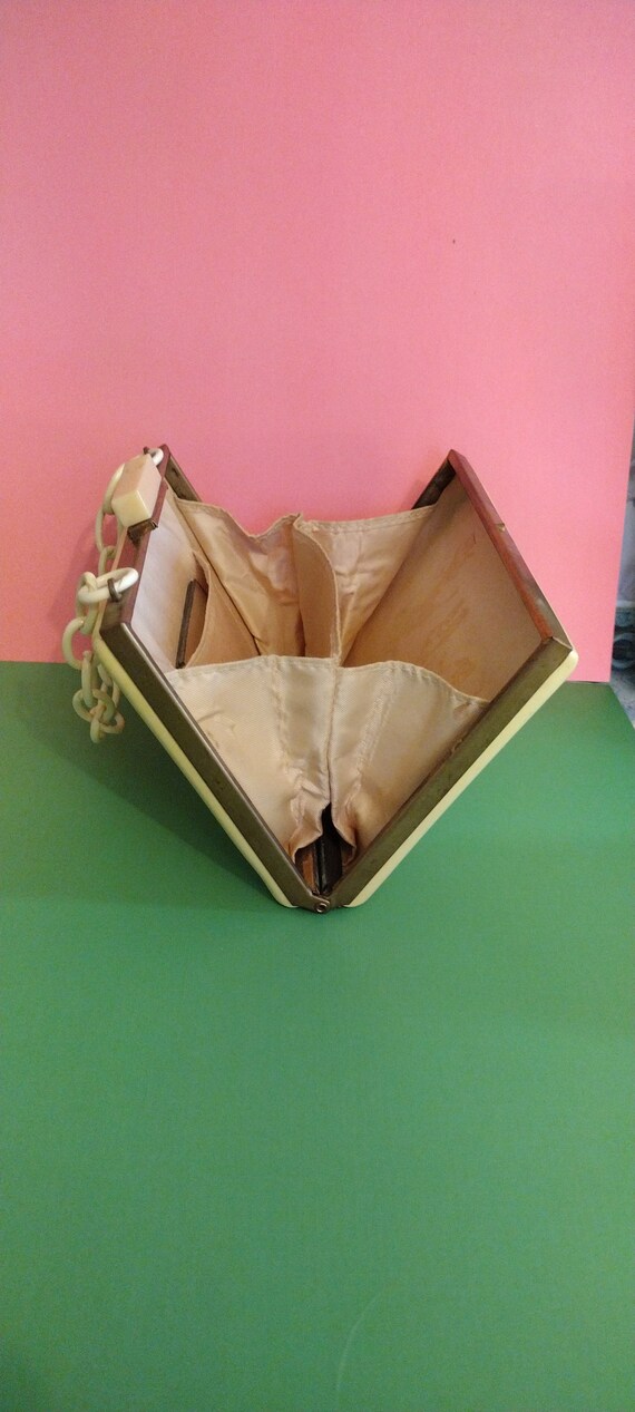 1940's Art Deco Ivory / Pale Yellow Bakelite Evening … - Gem