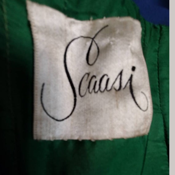 1950's Arnold SCAASI Designer Silk Cocktail Dress/ Ro… - Gem