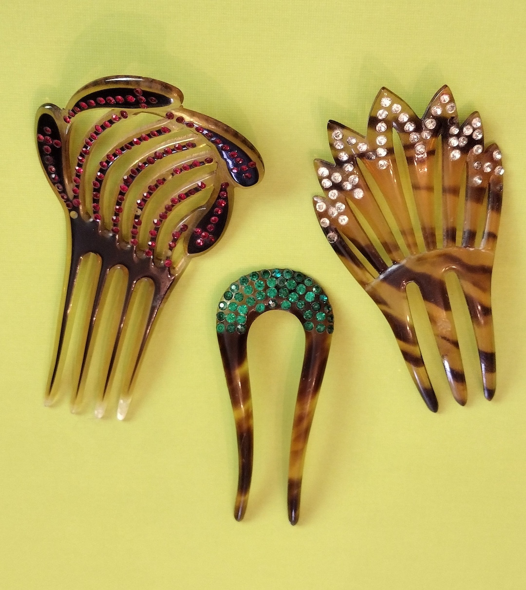 SET of 3 Art Deco Jeweled Hair Combs / 1920's 20s 1930's 30s Flapper - Etsy