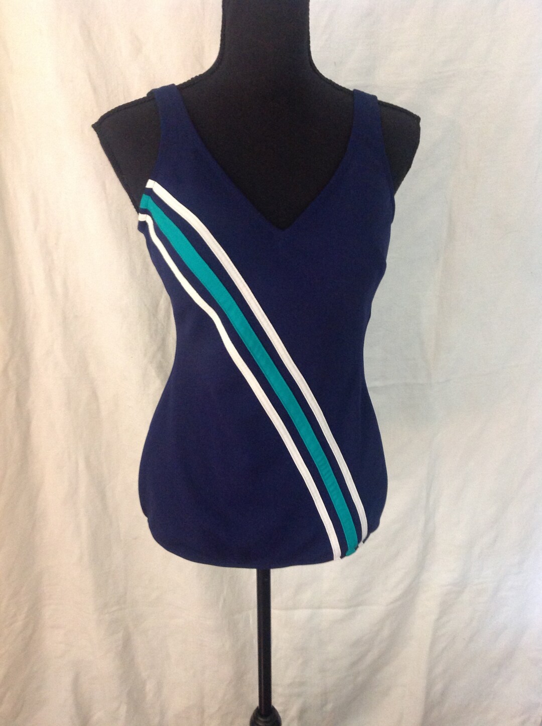 Mod Bathing Suit / Swimsuit Swimwear/ Navy Blue One Peice / Pinup ...