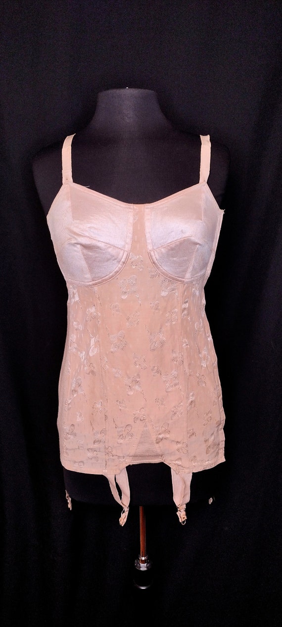 1920's 30s Full Girdle with Boning & Garters / Size 3… - Gem