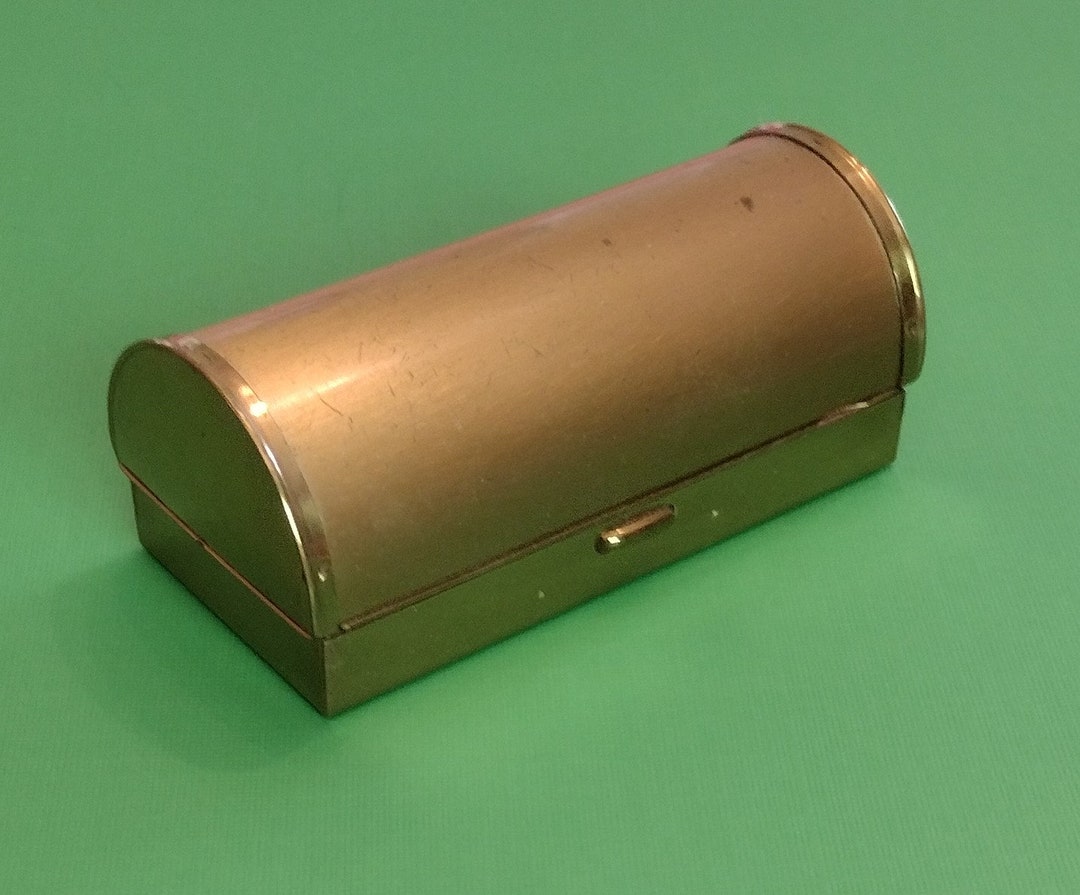 Vintage 1940's 50s Metal Compact With Rounded Top /40s 1950's Mid ...