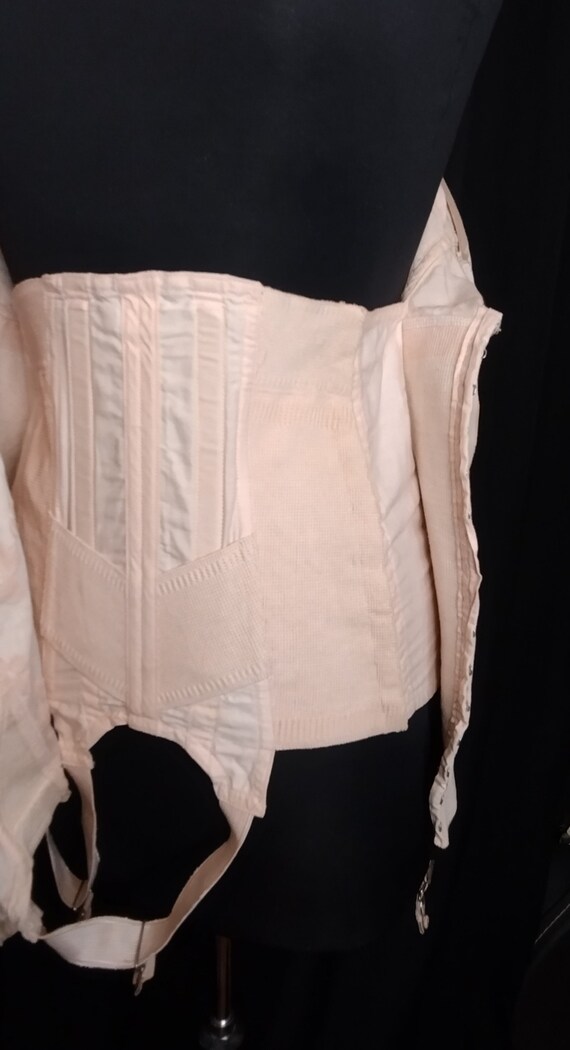 1920's 30s Full Girdle with Boning & Garters / Size 3… - Gem