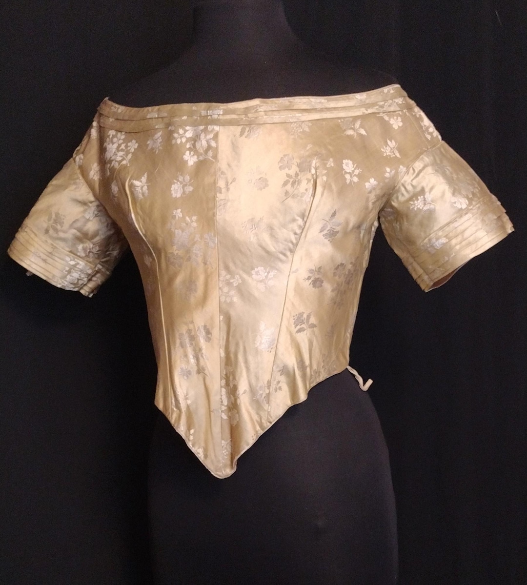 Mid 19th Century Gold Silk Brocade Dress Bodice / Early Victorian ...